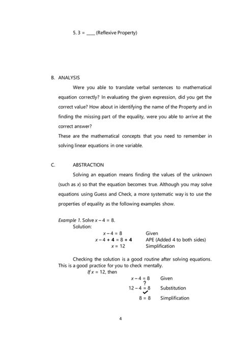 Contextualized Lesson Plan In Math 7 Linear Equation In One Variable Docx