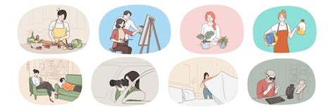 직업과 직업을 가진 다양한 여성 노동자 세트 여성 전문 직업 및 직업 컬렉션 요리사 예술가 및 정원사 가사도우미 심리학자 저널리스트 벡터 프리미엄 벡터