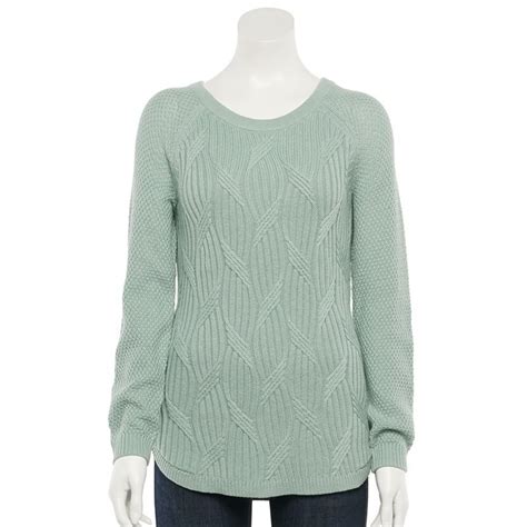 Womens Sonoma Goods For Life® Trellis Raglan Sleeve Sweater Raglan