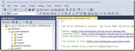 Installation Guide To Ola Hallengrens Sql Server Maintenance Solution