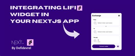 How To Integrate Lifi Widget On Your Nextjs App Dev Community