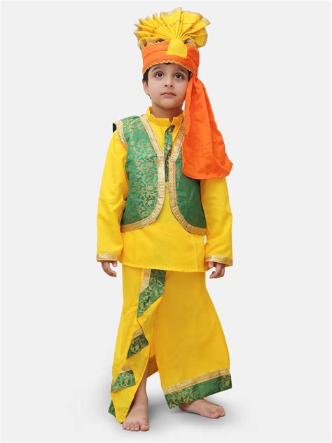 Girls Punjabi Bhangra Gidda Dance Yellow Costume Salwar Kurta