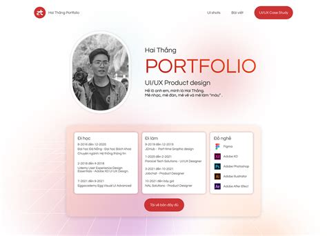 Portfolio UI Concept Behance