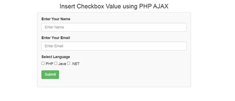 Insert Checkbox Value Using Ajax In Php And Mysql