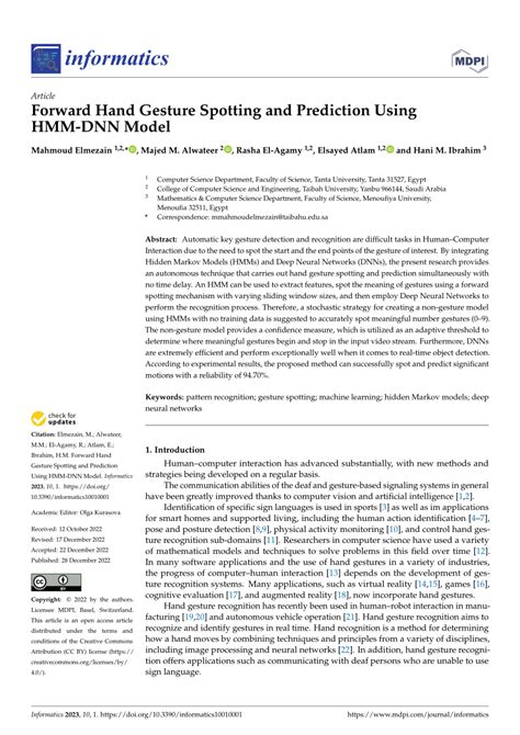 Pdf Forward Hand Gesture Spotting And Prediction Using Hmm Dnn Model
