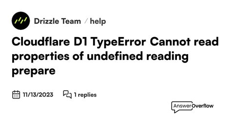 Cloudflare D1 Typeerror Cannot Read Properties Of Undefined Reading