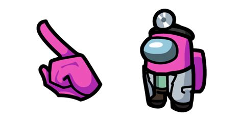 Among Us Pink Character In Scientist Outfit Cursor Custom Cursor