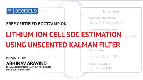 Lithium Ion Cell Soc Estimation Using Unscented Kalman Filter Youtube