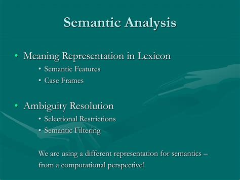 Ppt Computational Linguistics Understanding Semantics In Language Powerpoint Presentation