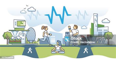 활동적인 라이프스타일을 위한 도시 환경에서의 건강과 피트니스 개요 개념 개념에 대한 스톡 벡터 아트 및 기타 이미지 개념
