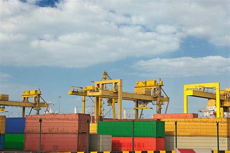 Container Ship Leaving The Container Port Terminal International
