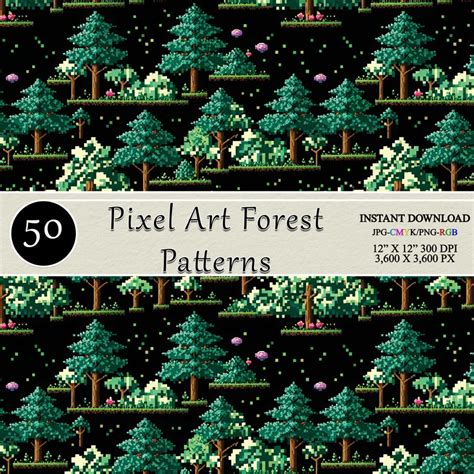 Pixel Art Forest Pixel Art Nature Seamless Pattern Collection Pixel Art Nature Pixel Art