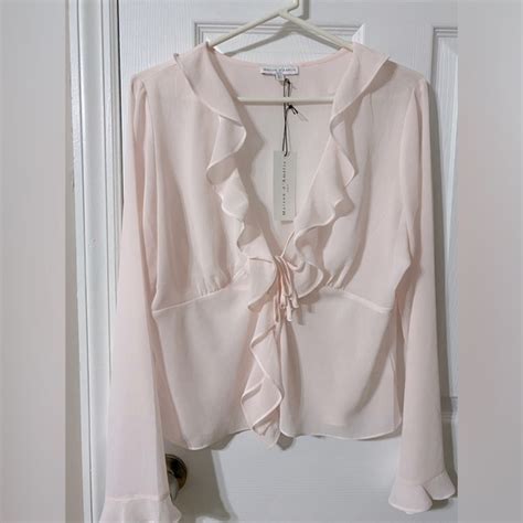 Tops Tied Sheer Blouse Nwt Poshmark