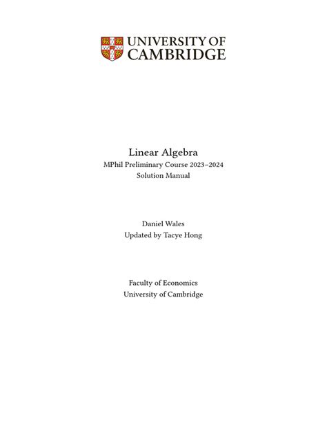 Linearalgebraexercisesolutions Pdf