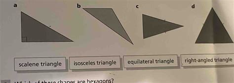 Solved A Scalene Triangle Isosceles Triangle Equilateral Triangle Right Angled Triangle S An Es