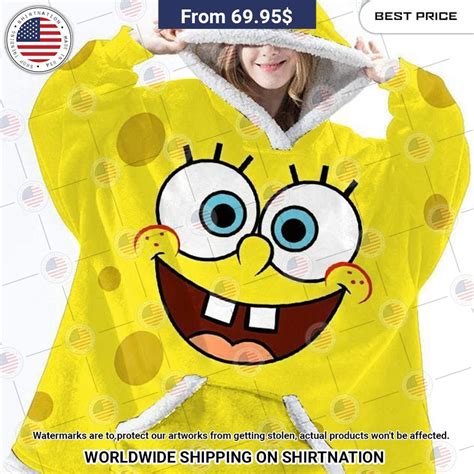 Spongebob Fleece Hoodie Blanket • Shirtnation Shop Trending T Shirts Online In Us