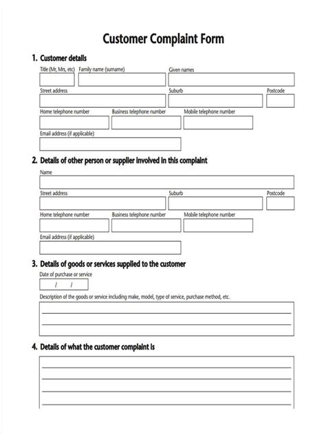 Complaint Form Template Tcpa Educational Printable Activities