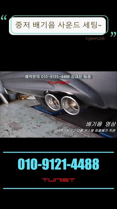 디젤 중저음 배기음~ G4 렉스턴 22 디젤 커스텀 듀얼배기 직관 배기튜닝 구조변경 Youtube