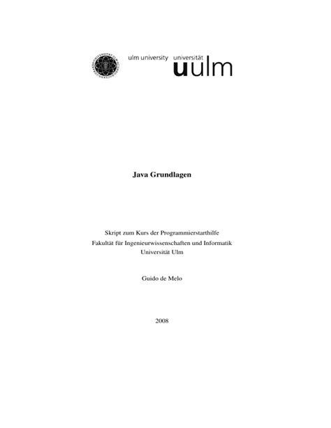 Java Grundlagen Java Grundlagen