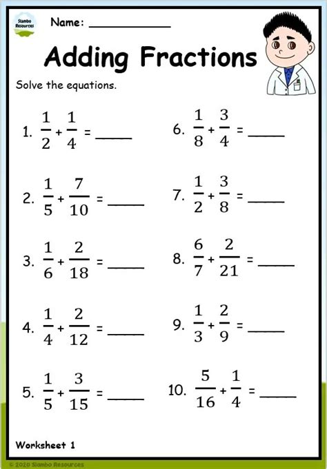 Fractions Review Adding And Subtracting With Like Denominators