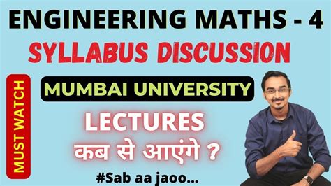 Engineering Maths 4 Mumbai University Syllabus Discussion Maths 4
