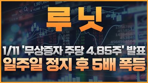 루닛 무상증자 주당 485주 발표 루닛주가전망 루닛전망 로보로보 로보로보주가 로봇관련주 삼성로봇 유일로보틱스 레인보우로보틱스 로보티즈 휴림로봇