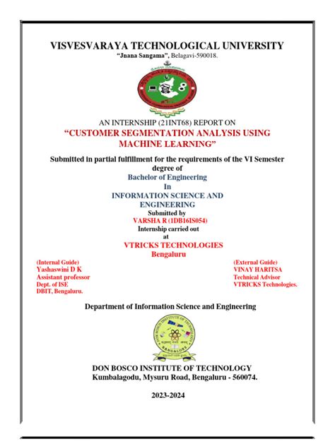 21int68 front page internship report pdf cluster analysis market