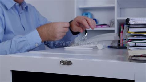Man Check And Turn On Circuit Breakers In Electrical Fuse Box At House Stock Footage Video Of