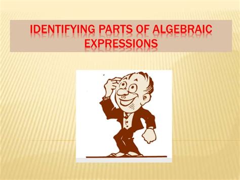 Identifying Parts Of Algebraic Expressions Pptx Physics Science