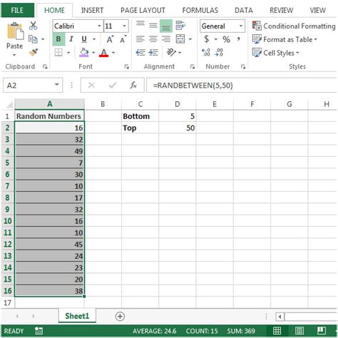 generate a random value between two limits in microsoft excel