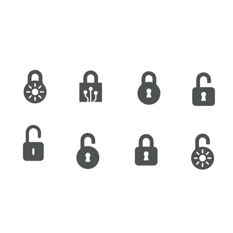 Lock Icons Set Lock Open Icon 43116038 Vector Art At Vecteezy