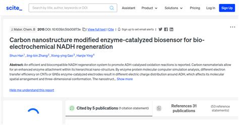Carbon Nanostructure Modified Enzyme Catalyzed Biosensor For Bio Electrochemical Nadh Regeneration