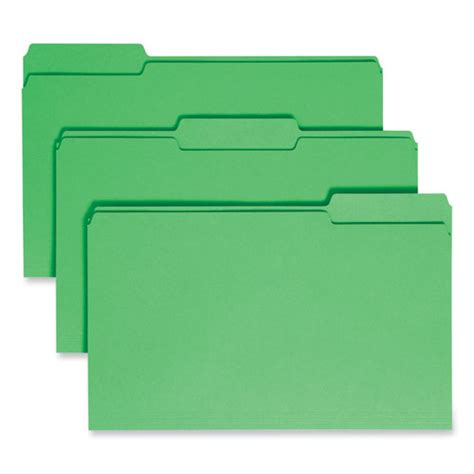 Colored File Folders Cut Tabs Assorted Legal Size Expansion Green Box