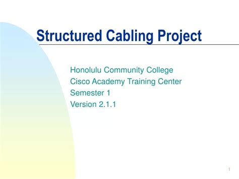 Ppt Structured Cabling Project At Honolulu Community College