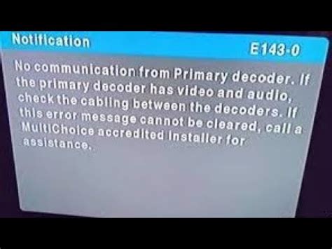 How To Fix No Communication From Primary Decoder The Dizaldo Blog