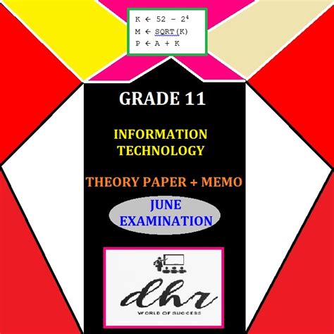 Grade 11 Information Technology June Examination Theory Paper And