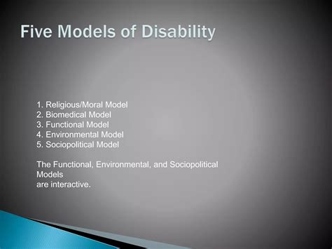 Models Of Disability Poster Ppt