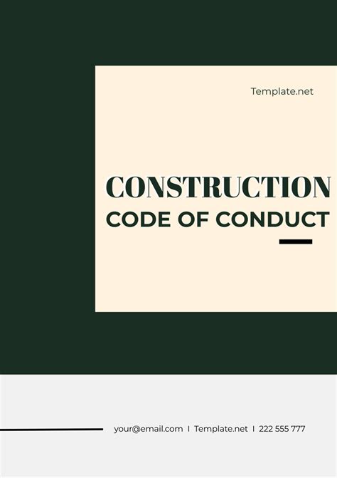 Construction Code Of Conduct Template Edit Online And Download Example