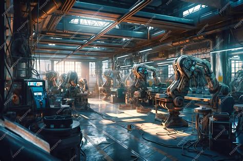 Premium Photo An Aweinspiring Vision Of Smart Industry Robot Arms Expertly Navigating The