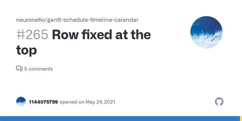 Row Fixed At The Top · Issue 265 · Neuronetio Gantt Schedule Timeline