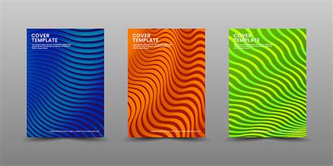 최소한의 커버 디자인 세트 추상 배경 은 요소 연례 보고서 카탈로그 배너 전단지 저널 등을 사용하기위한 미래의 기하학적 스타일로 번들 컬러풀한 웨이브 쉐이프커버 컬렉션 팩