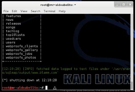 sql injection mengunakan sqlmap kali linux wearerog