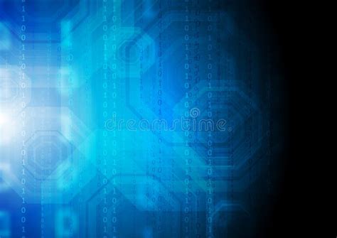 Dark Blue Technology Background With Binary Code Stock Vector Illustration Of Gradient