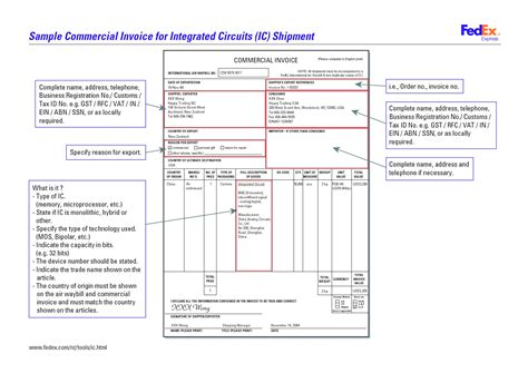 Commercial Invoice Fedex Template 13 Colorium Laboratorium With Fedex Invoice — Db