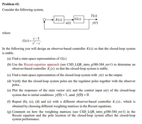 Problem 3 Consider The Following System Where