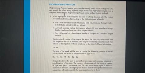 Solved PROGRAMMING PROJECTS Progamening Proyects Require Chegg