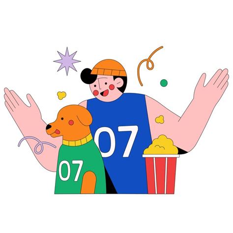 장난기 많은 캐릭터 일러스트 프리미엄 벡터