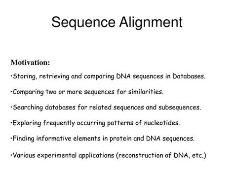 PPT Sequence Alignment PowerPoint Presentation Free Download ID