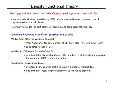 Ppt Chem 938 Density Functional Theory Powerpoint Presentation Free