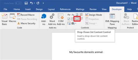 Creating Drop Down Lists In Microsoft Word